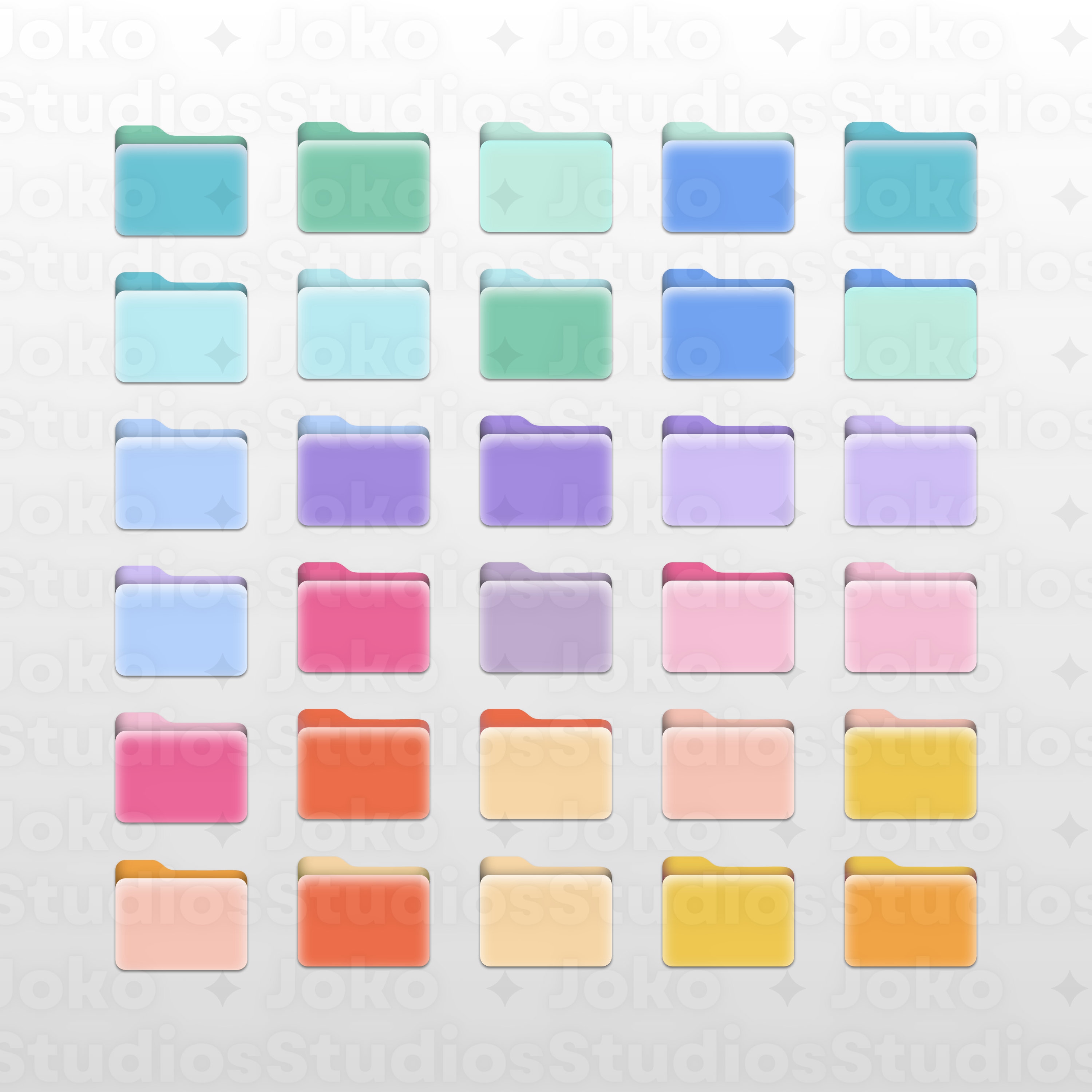 Cute Desktop Folder Icons for Mac, Folder Icon Bundle for Mac OS, Icon ...