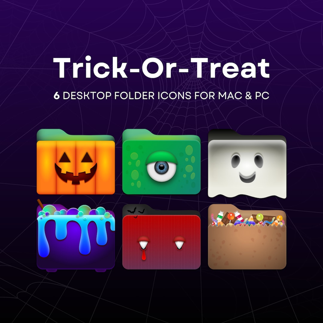 Halloween Mac Icon Pack, Fall Desktop Organizer, Pumpkin Mac Folder ...