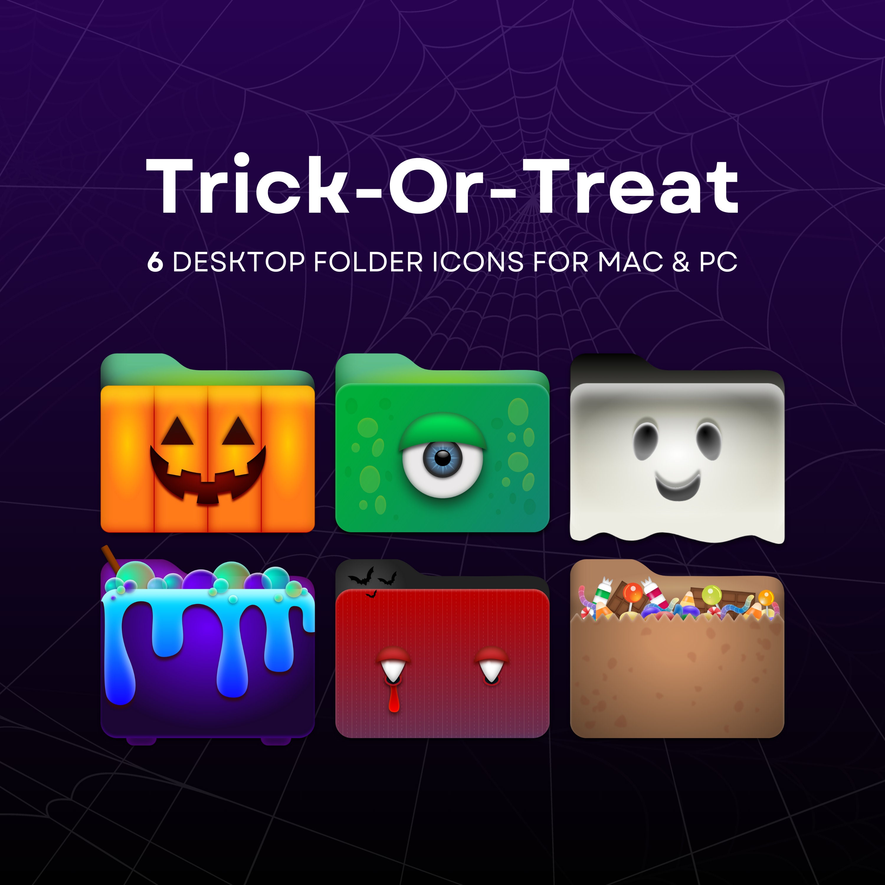 Halloween Mac Icon Pack, Fall Desktop Organizer, Pumpkin Mac Folder ...
