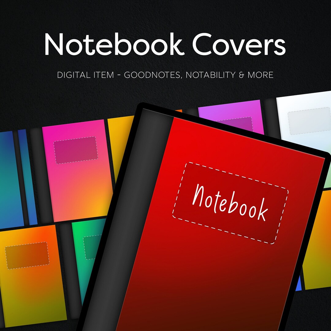 Digital Notebook Cover Color, Digital Planner Cover For Goodnotes