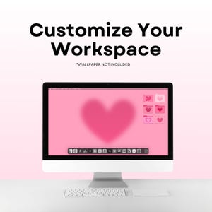 Pink Icon Set, Pink Girly Icon Pack, Pink Heart Icon, Folder Icon, PC ...