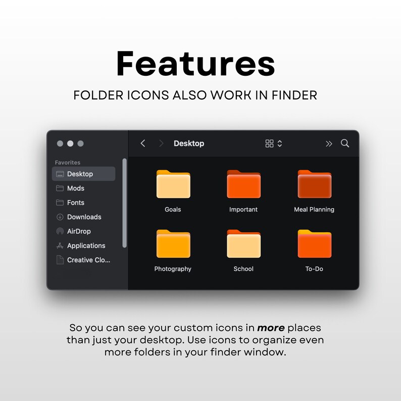 Mac Folder Icons, PC Folder Icons, Orange PNG, Desktop File Icons, Mac Organization Icons ...