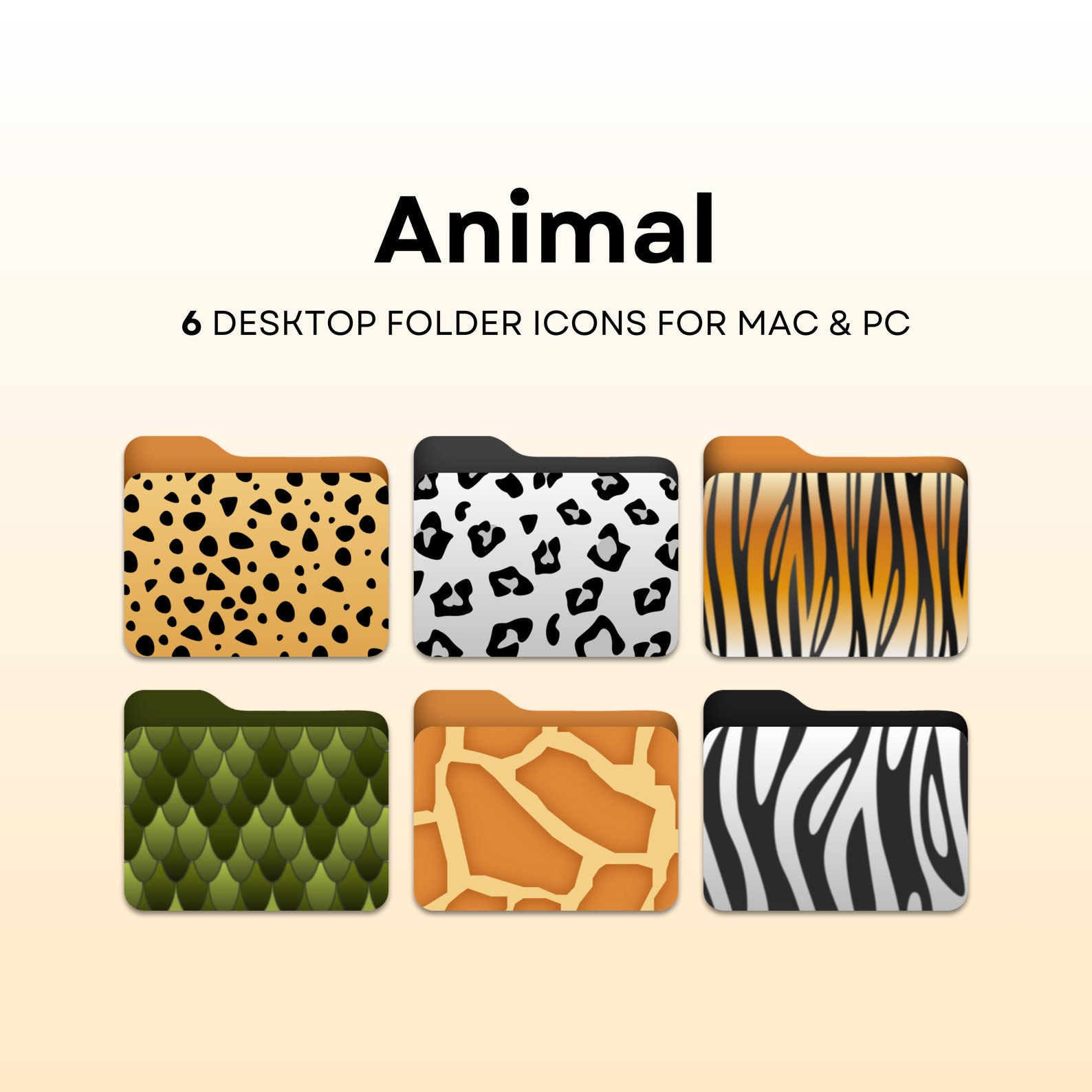Animal Print Desktop, PC File Folders, Mac File Organization, Animal ...
