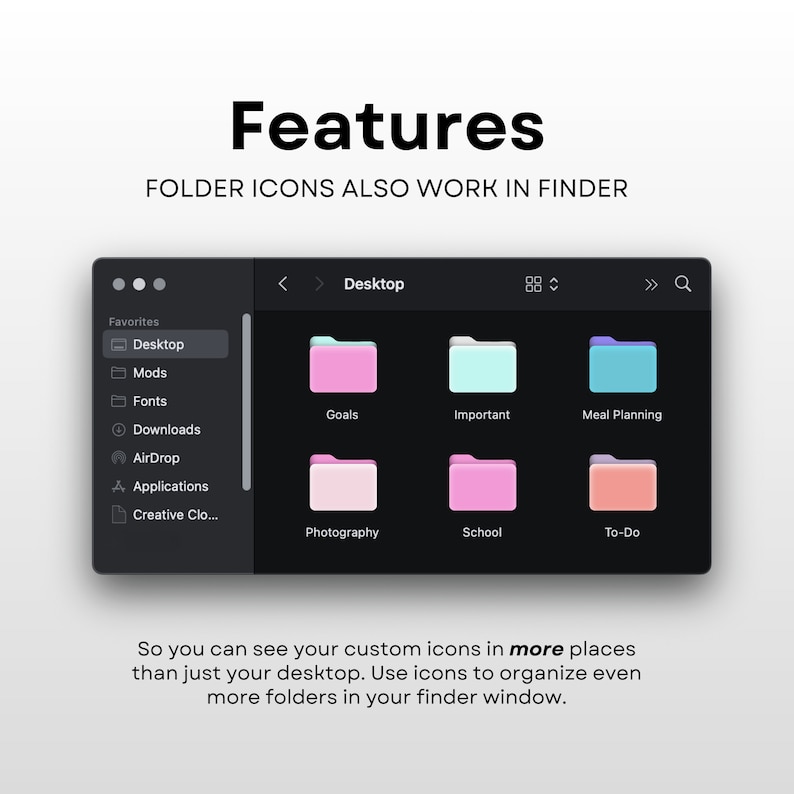 Pink Mac Folder Icons, Mac OS Folders, Desktop File Icons, Pink Mac Organization Icons, Pretty ...