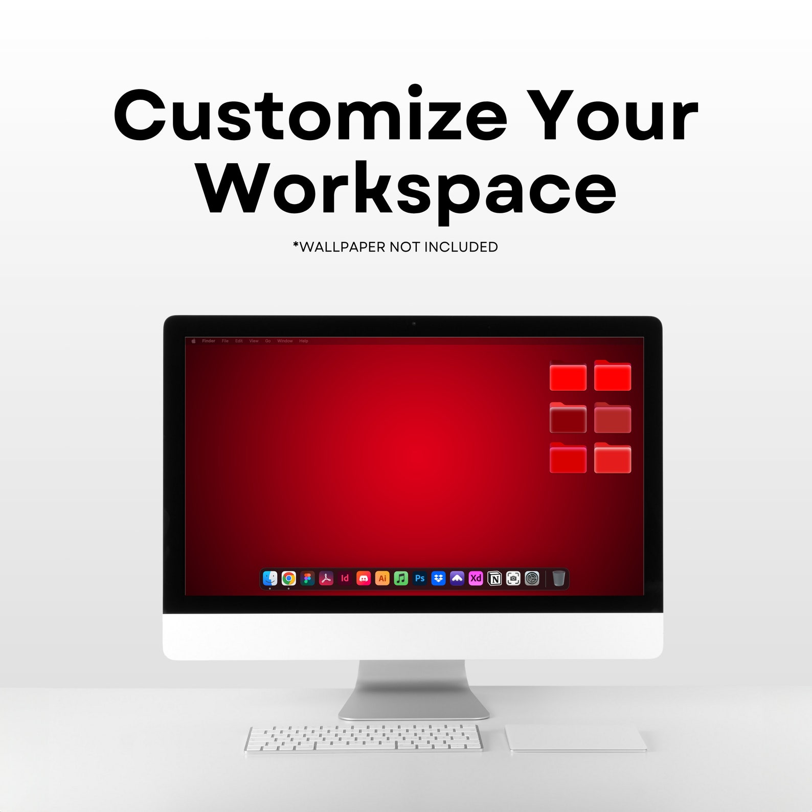 Folder Icons, Red Icons for Mac PC, Desktop Icons for Mac, Folder Icon ...