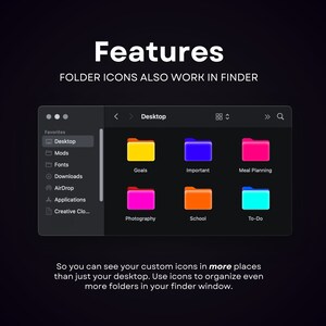 Neon Icons, Mac Desktop Organizer, Mac File Icons, Mac Folder Icons ...