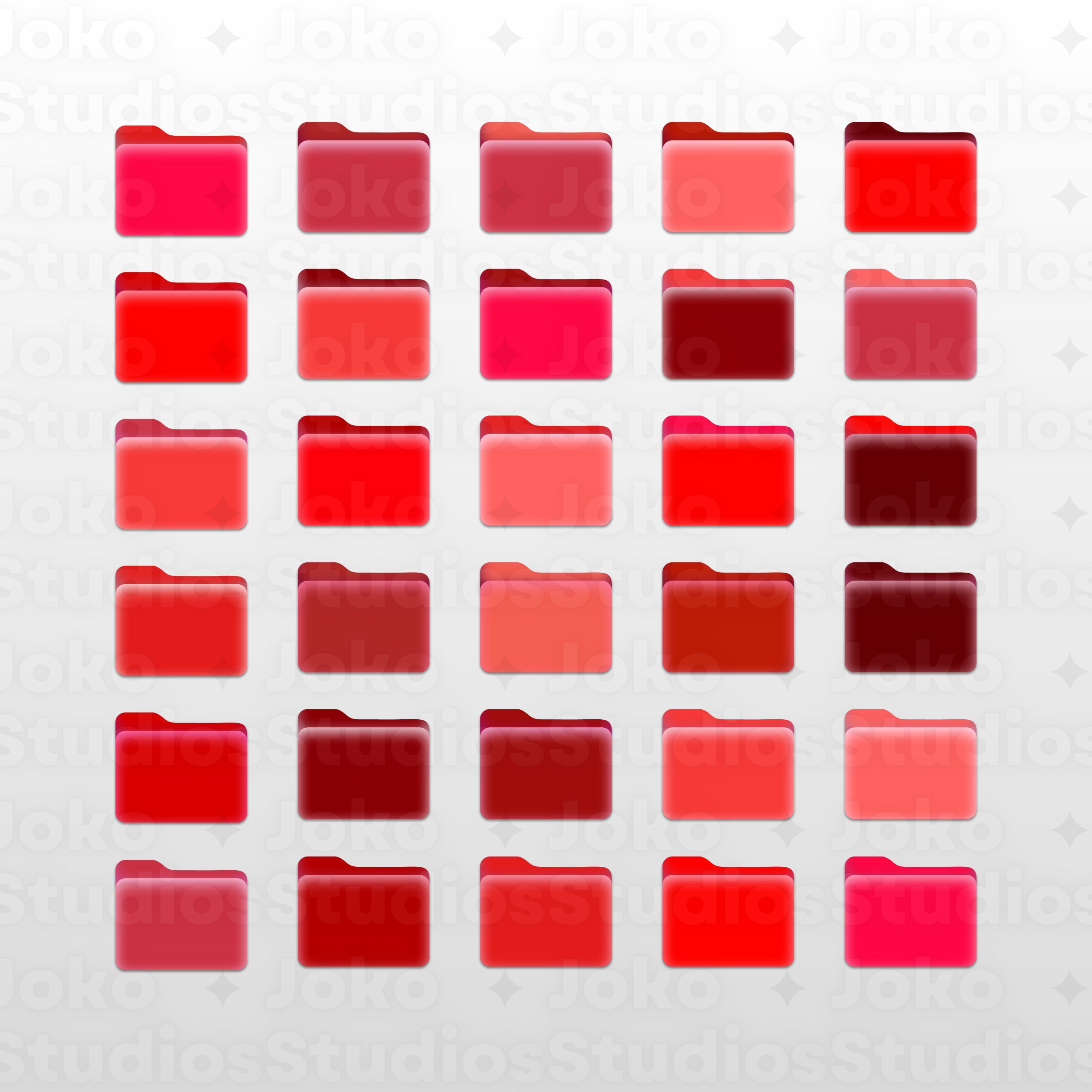 Folder Icons, Red Icons for Mac PC, Desktop Icons for Mac, Folder Icon ...