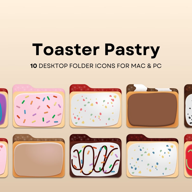 Food Mac & PC Folder Icons, Mac OS Folders, Desktop File Icons, Mac ...