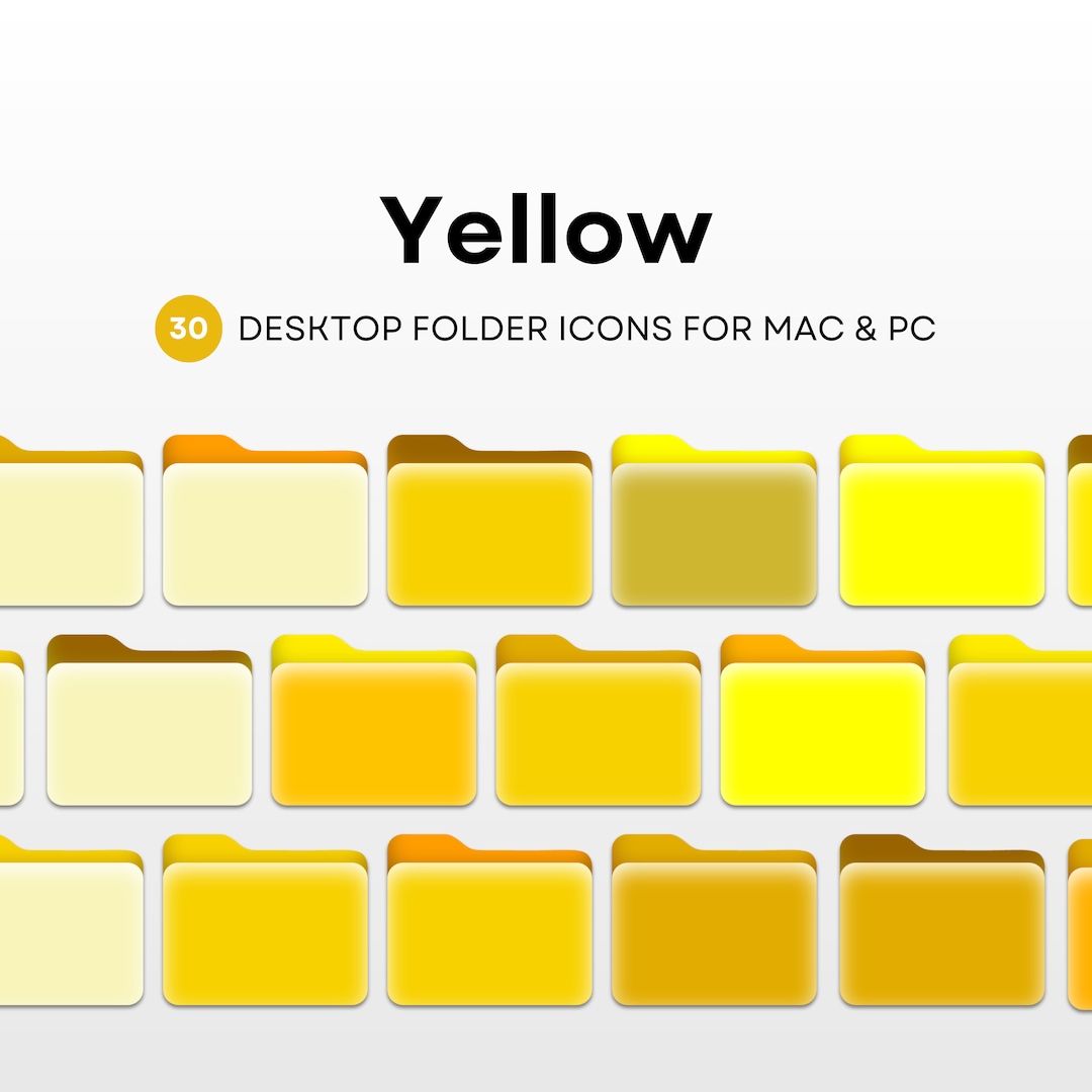 Mac Folder Icons, PC Folders, Desktop File Icons, Yellow Icons, Yellow ...