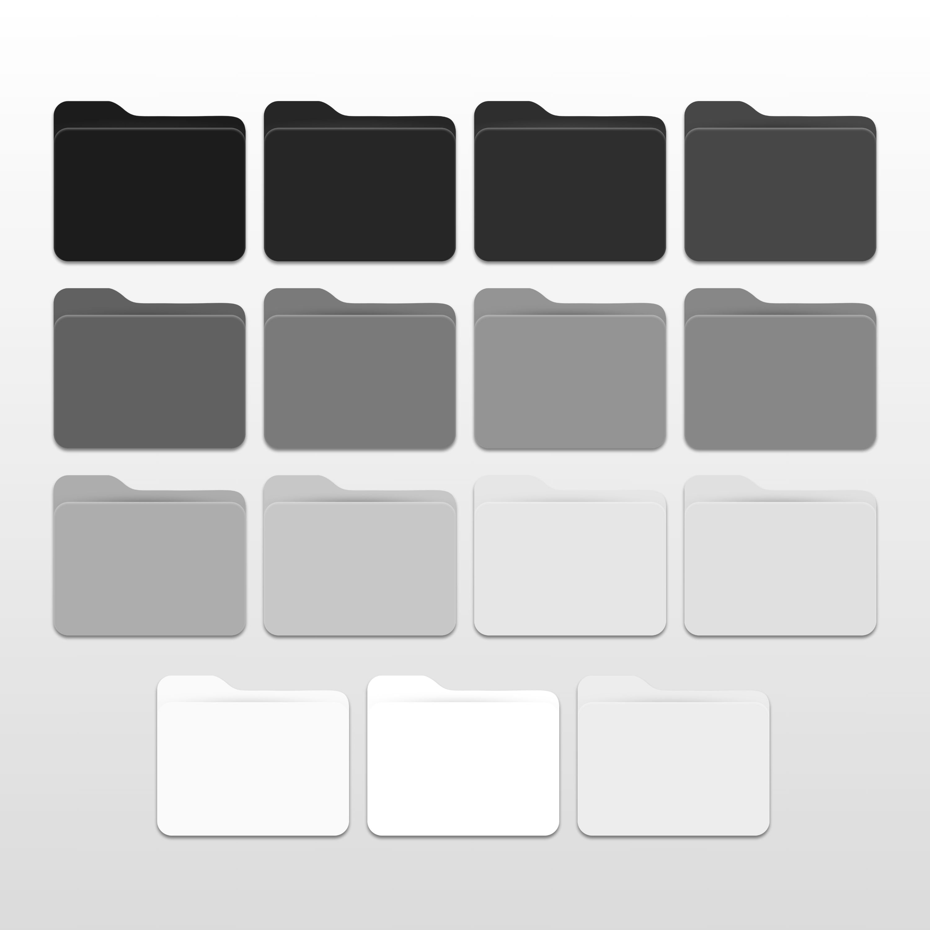 Black and White Folder Icons, Minimalist Desktop Icons for Mac, Folder ...