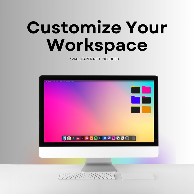 Mac Folder Icons, Rainbow Mac OS Folders, Colorful Desktop File Icons ...