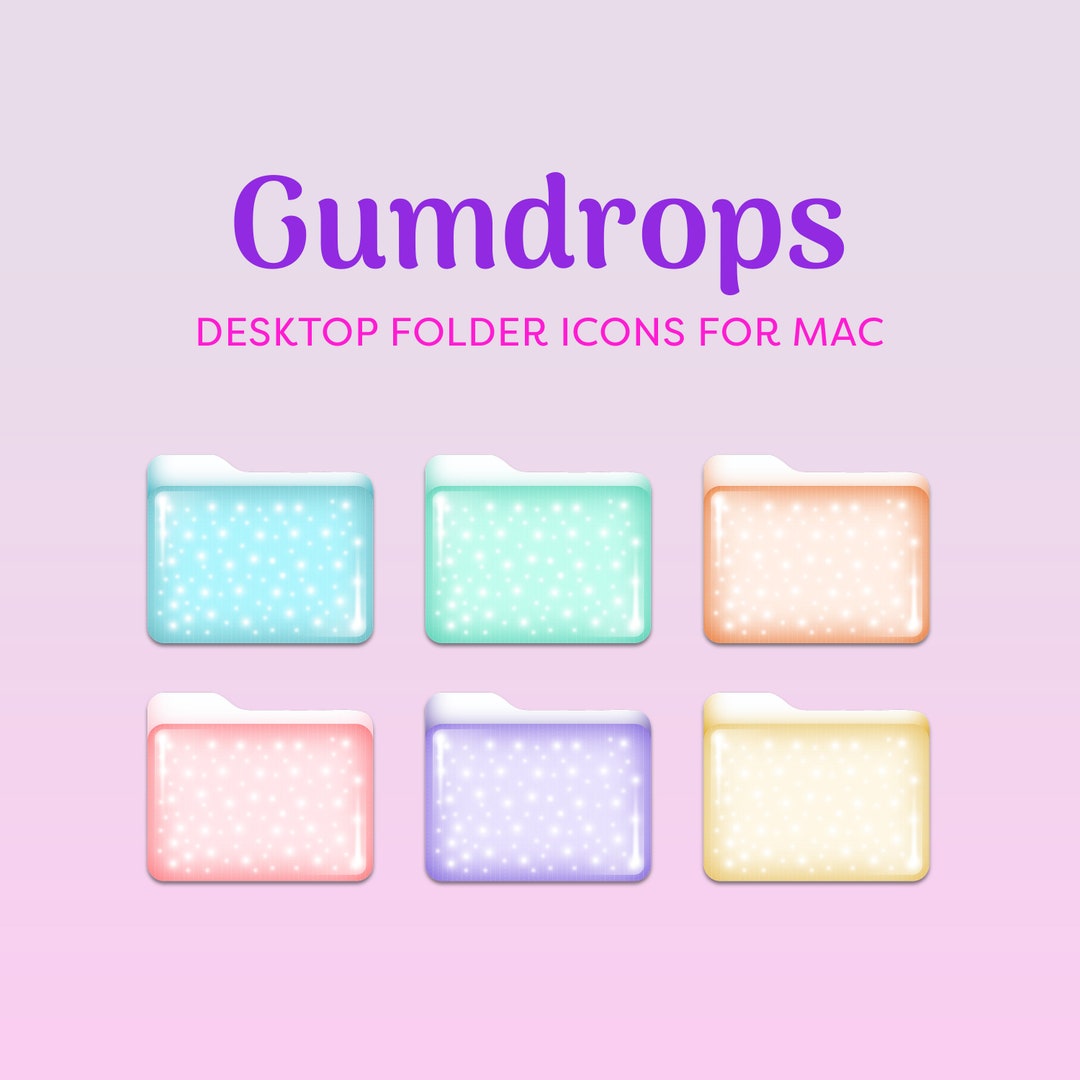 Glitter Folder Icons for Mac and Imac Colorful Png Desktop - Etsy