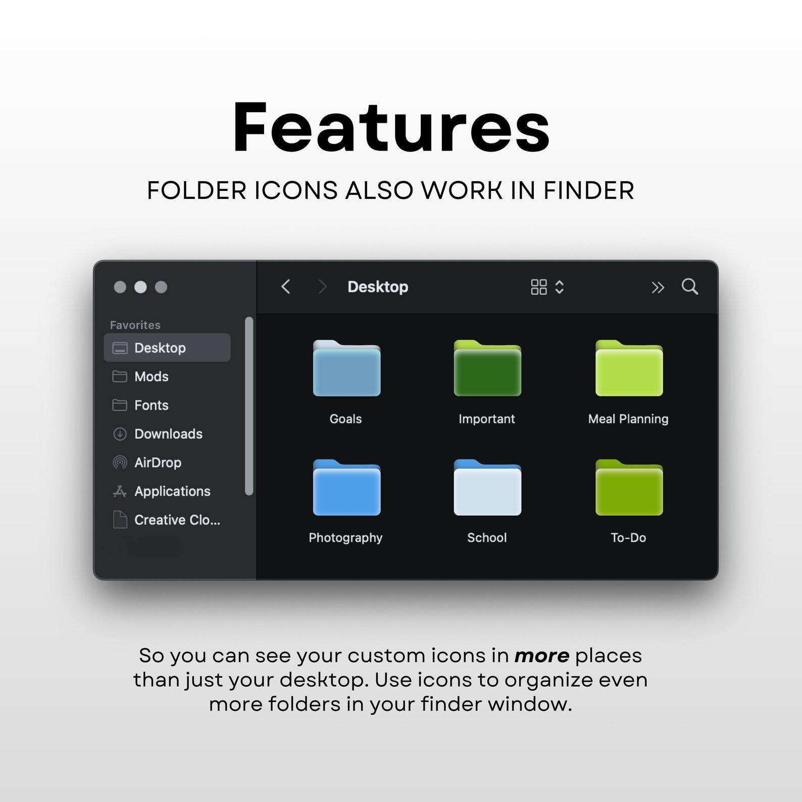Mac Folder Icons, PC Folders, Colorful Desktop File Icons, Mac ...