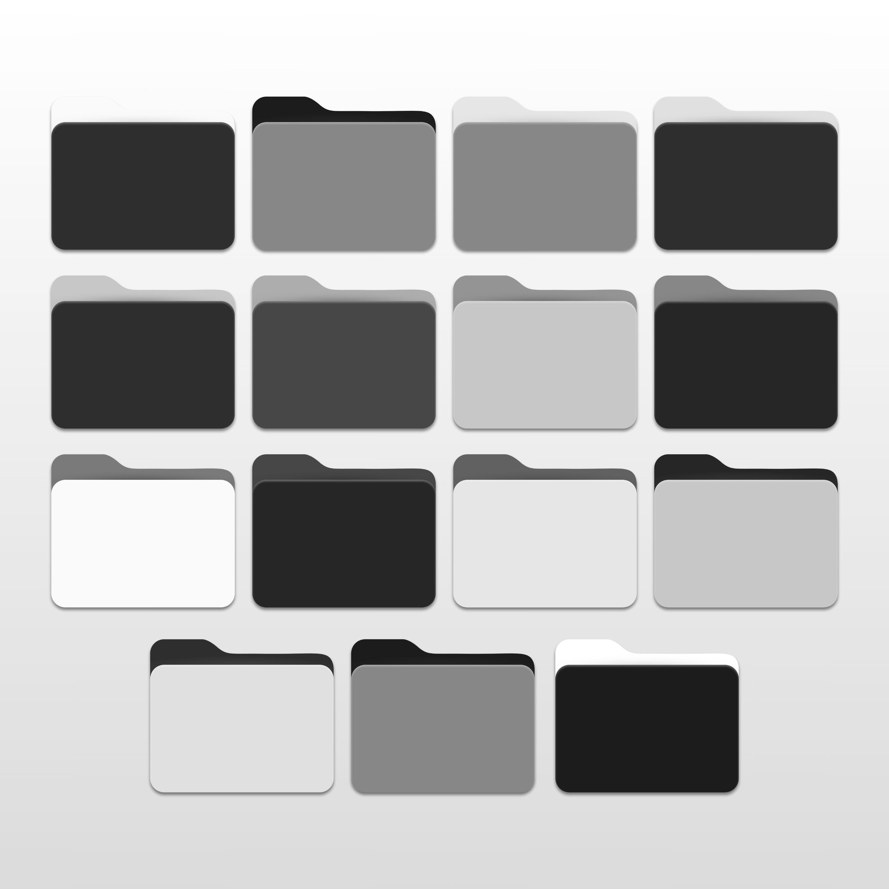 Black and White Folder Icons Minimalist Desktop Icons for - Etsy