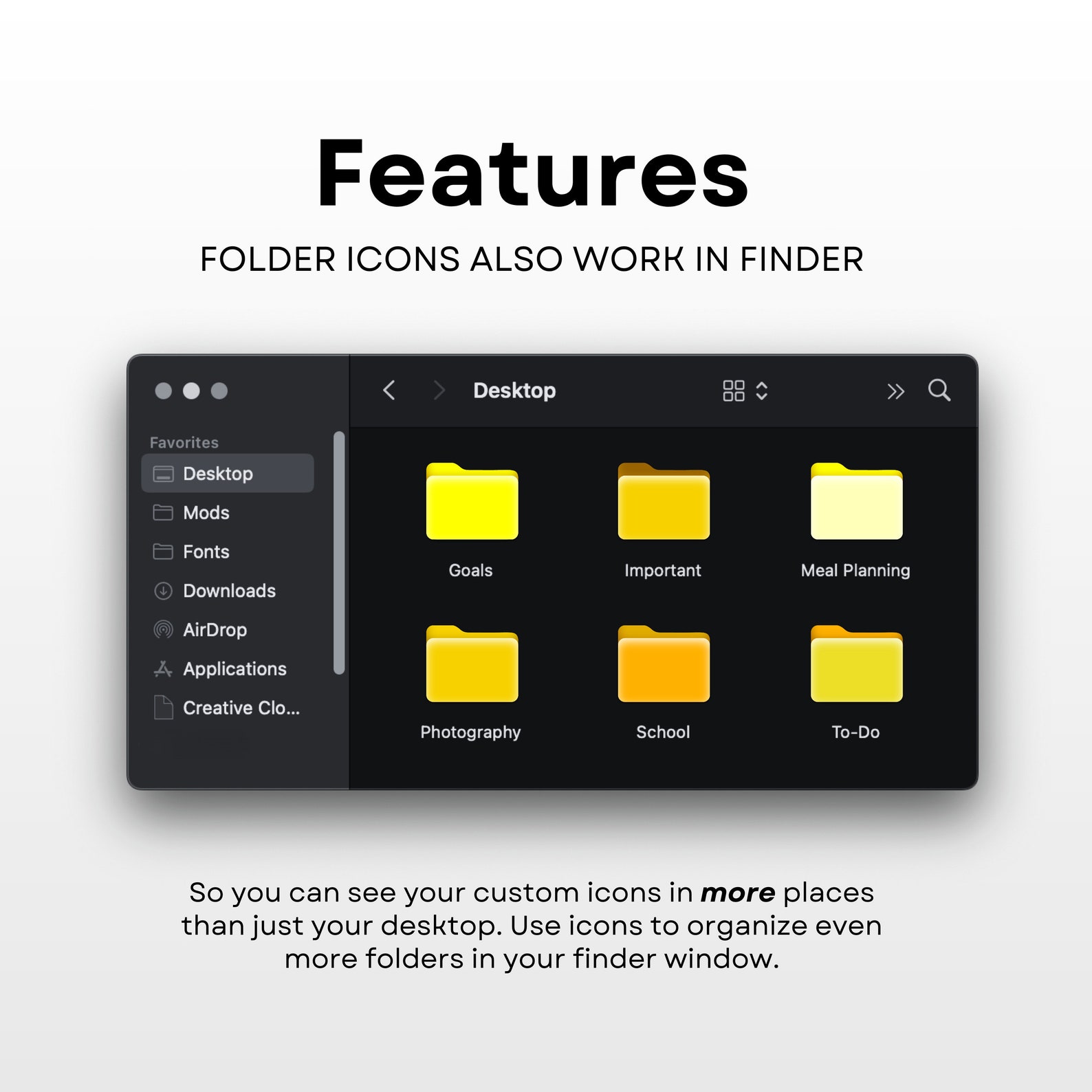Mac Folder Icons, PC Folders, Desktop File Icons, Yellow Icons, Yellow ...
