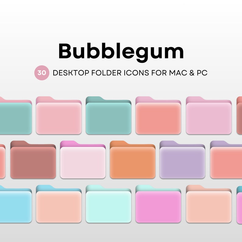 Pink Mac Folder Icons, Mac OS Folders, Desktop File Icons, Pink Mac ...