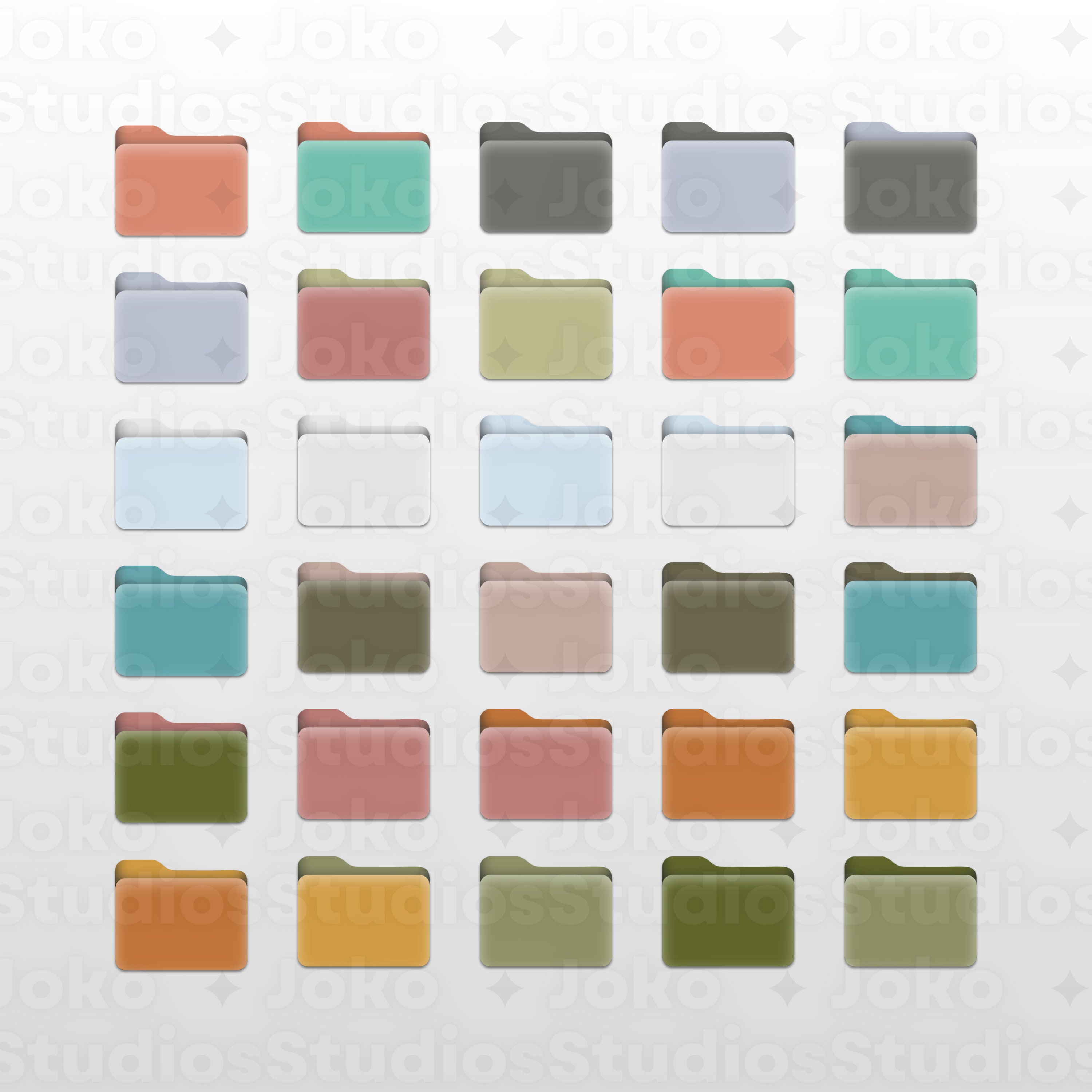 Desktop Folder Icons for Mac, Folder Icon Bundle for Mac OS, Icon Pack, Computer Organization ...