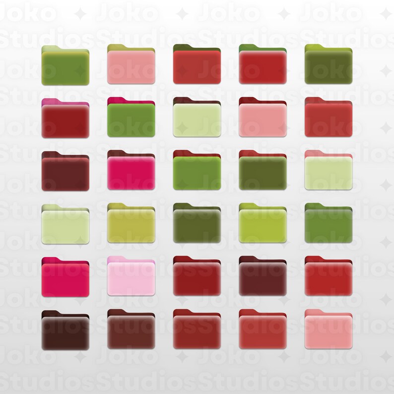 Strawberry Mac Folder Icons, Mac OS Folders, Desktop File Icons, Mac Organization Icons ...