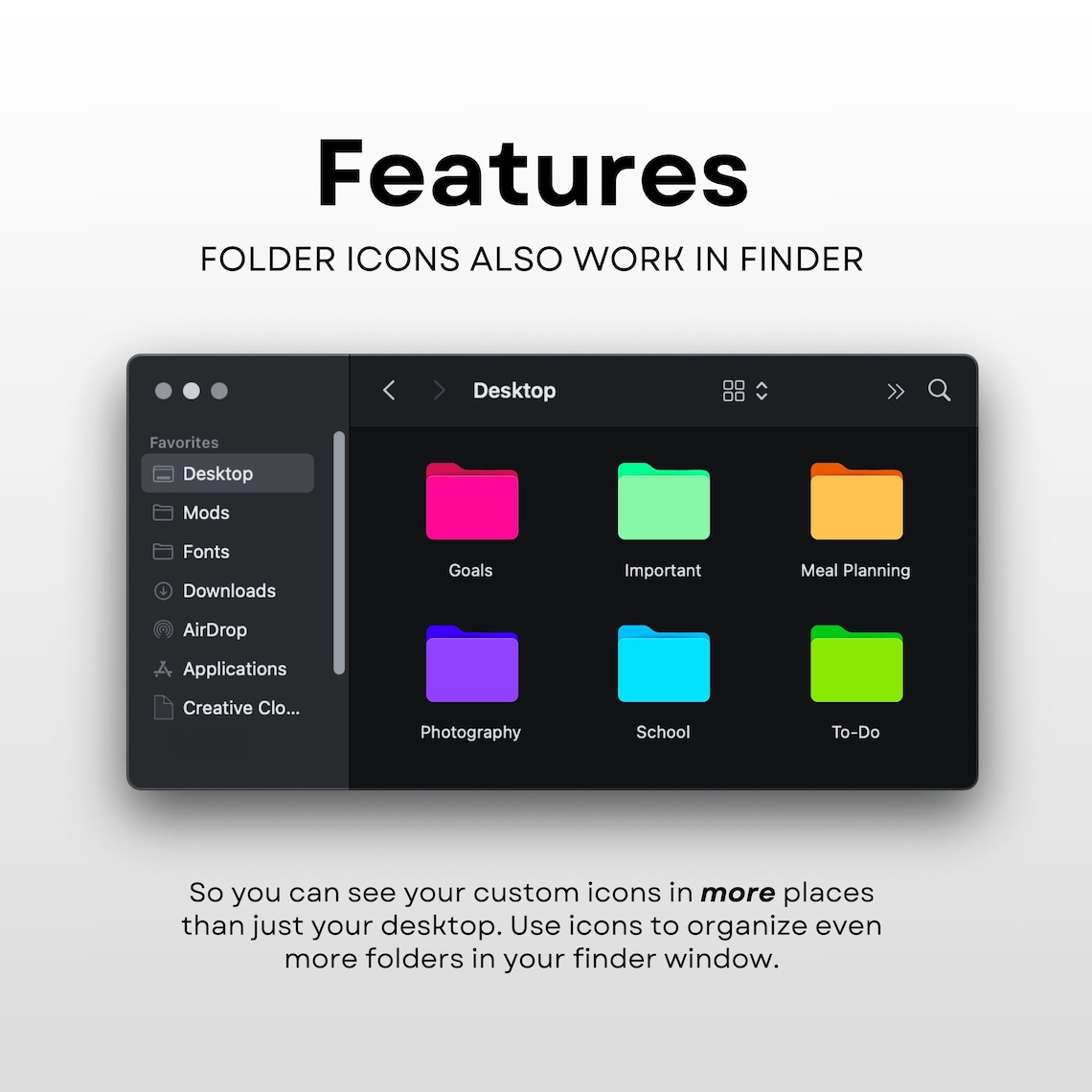 Neon Icons, Mac Desktop Organizer, Mac File Icons, Mac Folder Icons ...