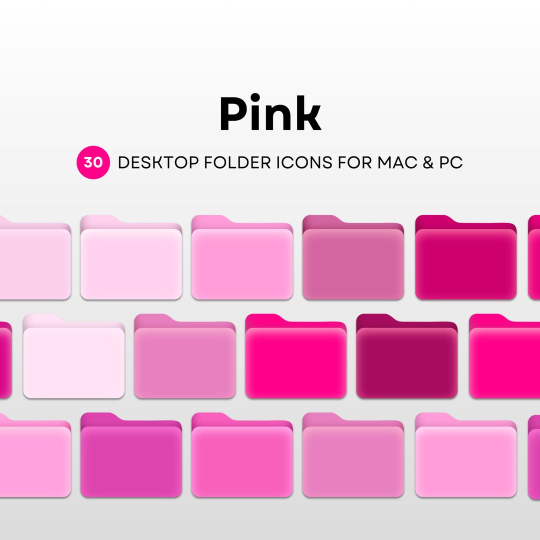 Pink Icons, Pink Icon Pack, Pink Mac, Mac Folder Icons, PC Icon Set ...