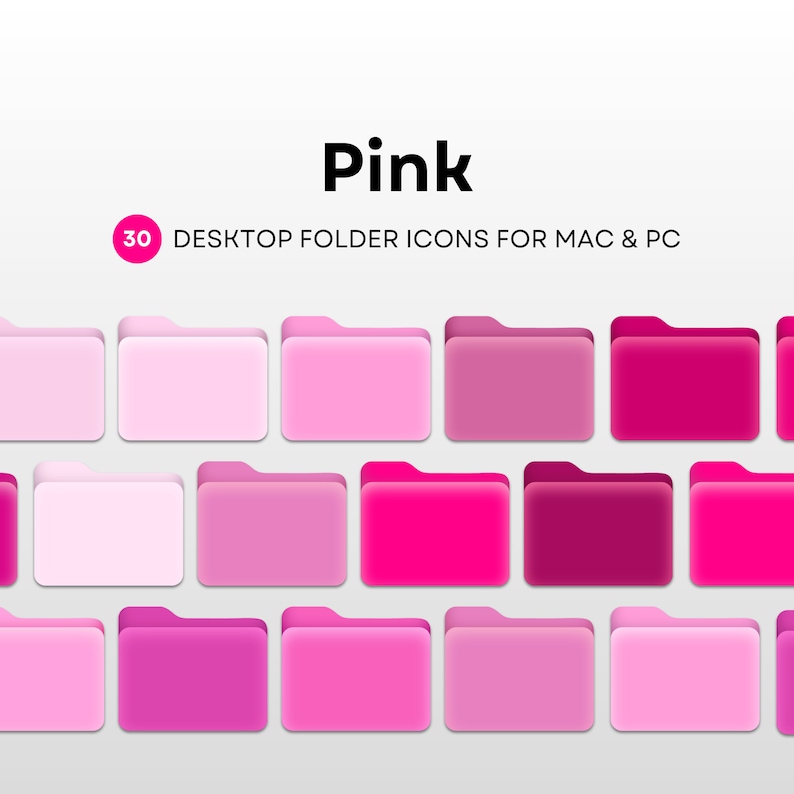 Pink Icons, Pink Icon Pack, Pink Mac, Mac Folder Icons, PC Icon Set ...