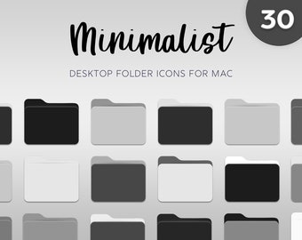 20 Black and White Desktop Folder Icons for Mac and Windows - Etsy