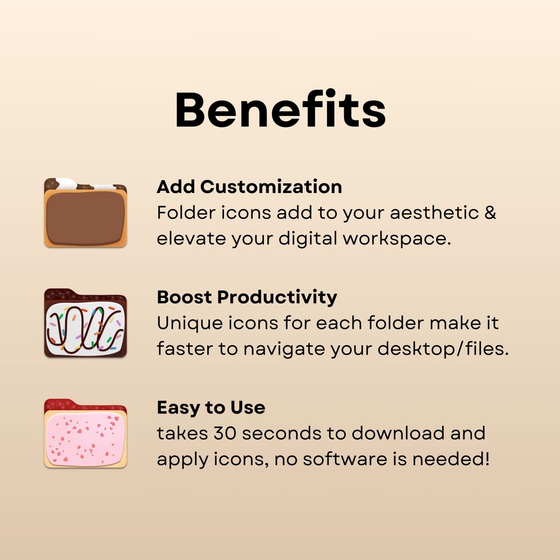 Food Mac & PC Folder Icons, Mac OS Folders, Desktop File Icons, Mac ...