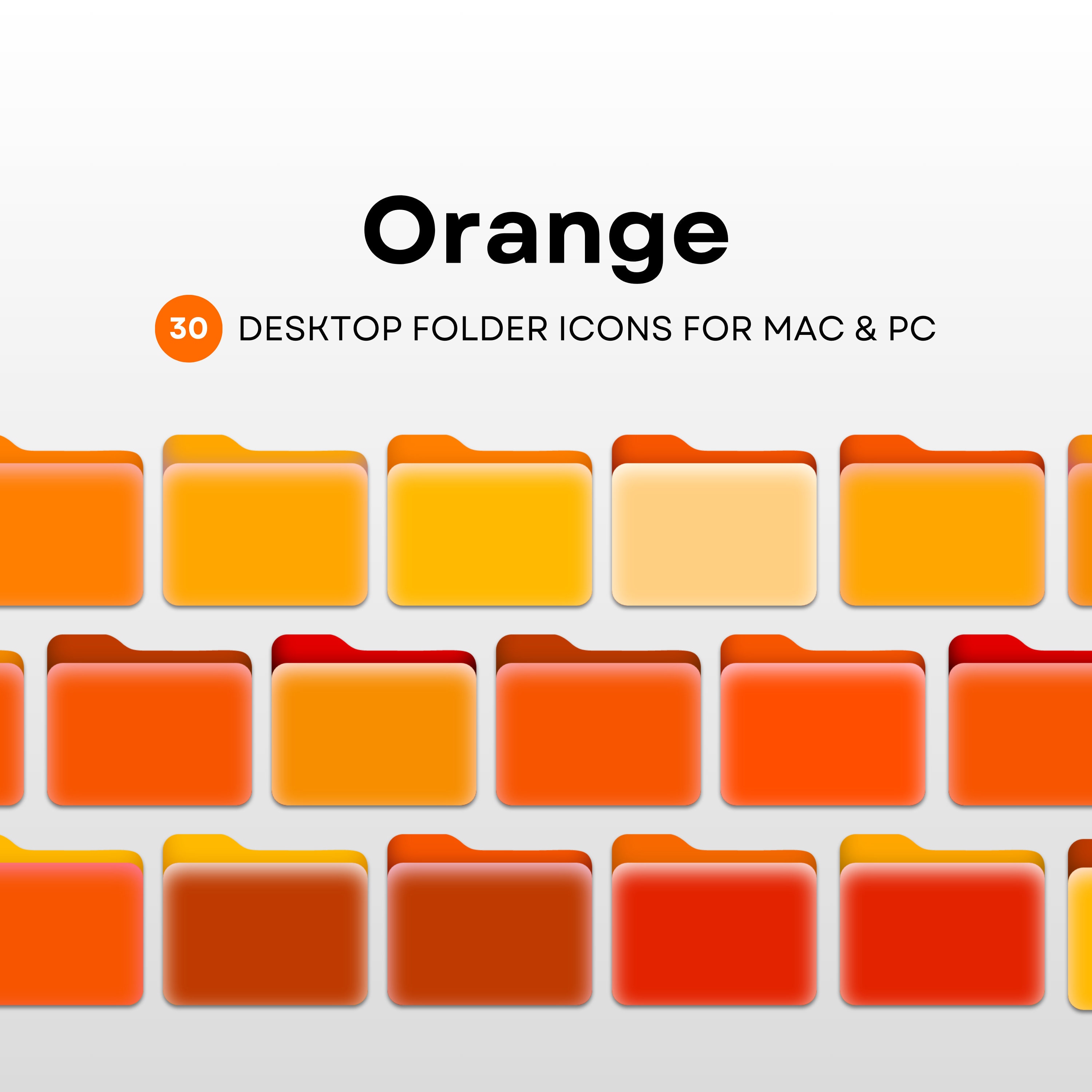 Mac Folder Icons, PC Folder Icons, Orange PNG, Desktop File Icons, Mac ...