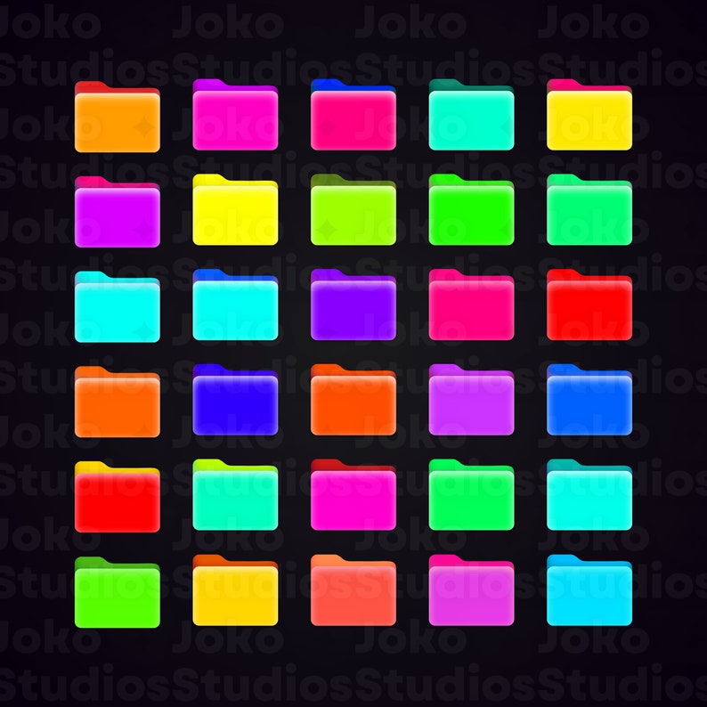 Neon Icons, Mac Desktop Organizer, Mac File Icons, Mac Folder Icons ...