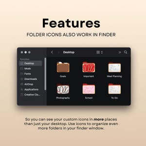 Food Mac & PC Folder Icons, Mac OS Folders, Desktop File Icons, Mac ...