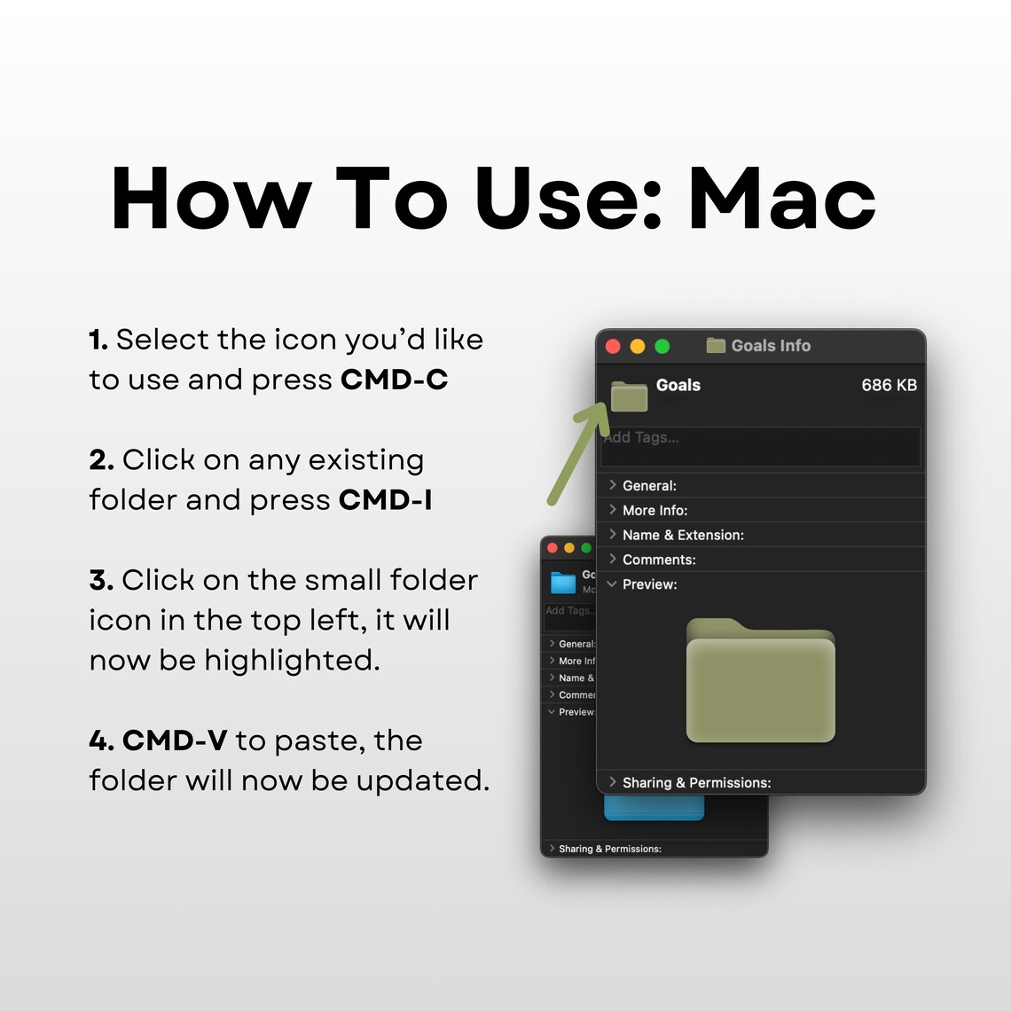 Desktop Folder Icons for Mac, Folder Icon Bundle for Mac OS, Icon Pack ...