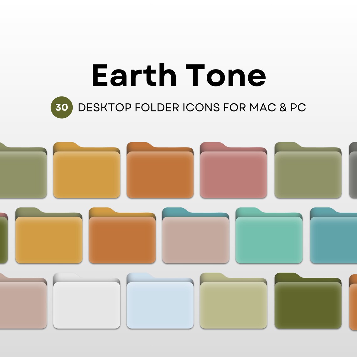 Desktop Folder Icons for Mac, Folder Icon Bundle for Mac OS, Icon Pack ...