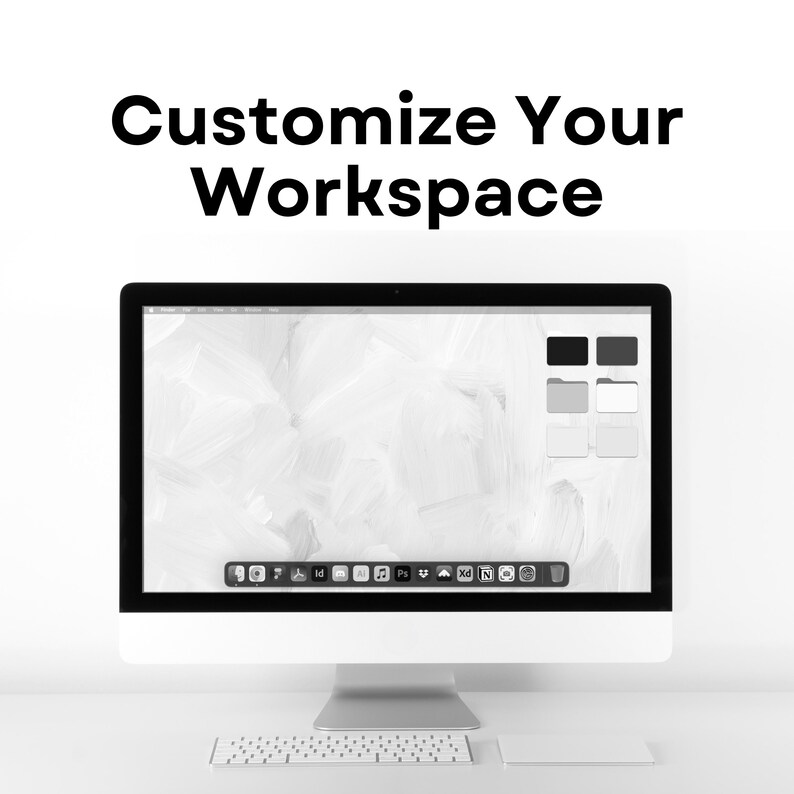 Black and White Folder Icons Minimalist Desktop Icons for - Etsy