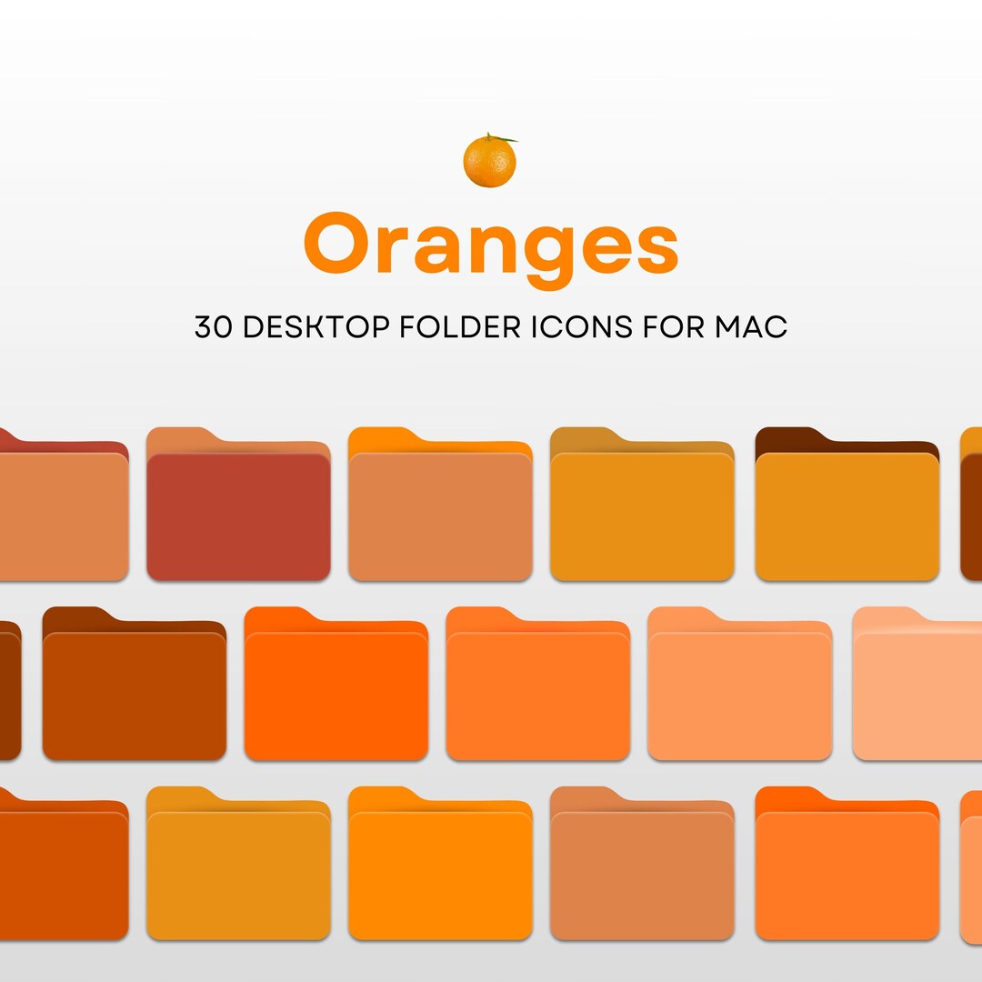 Orange Mac Folder Icons, Mac IOS Folders, Desktop File Icons, Mac ...