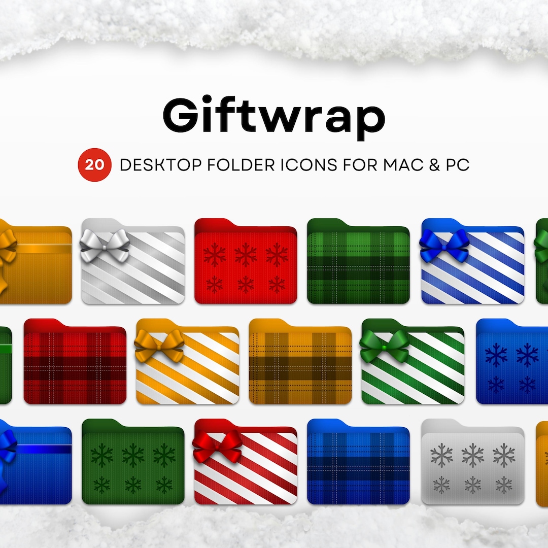 Christmas Gift, Xmas Gift, Folder Icon Set, Wrapping Paper, Desktop ...