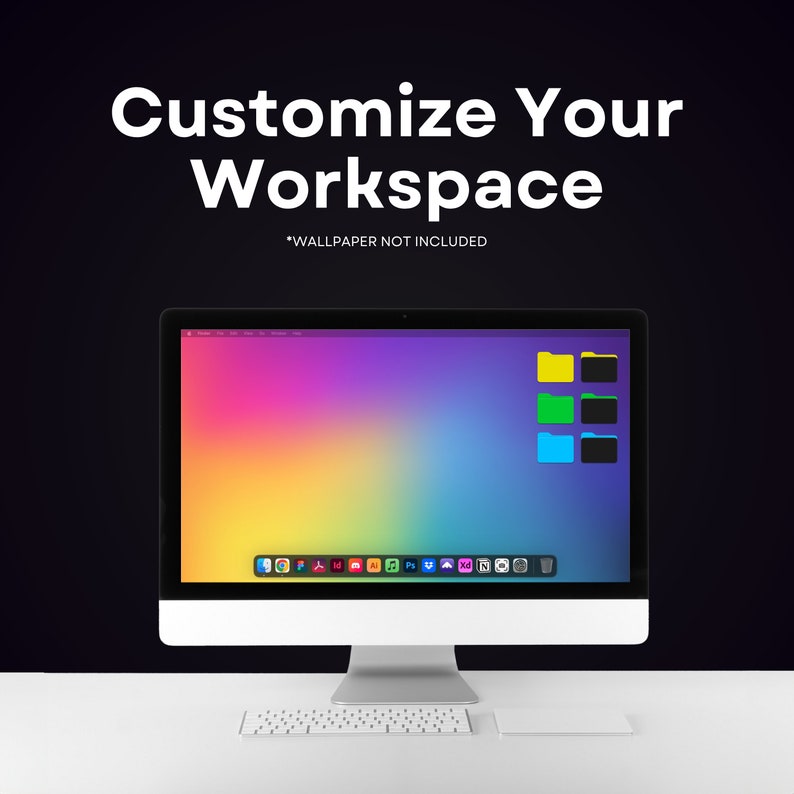 Mac Folder Icons, Rainbow Mac OS Folders, Colorful Desktop File Icons ...
