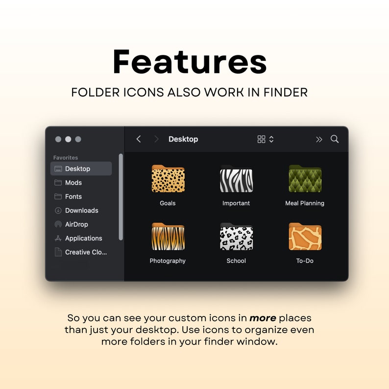 Animal Print Desktop, PC File Folders, Mac File Organization, Animal ...