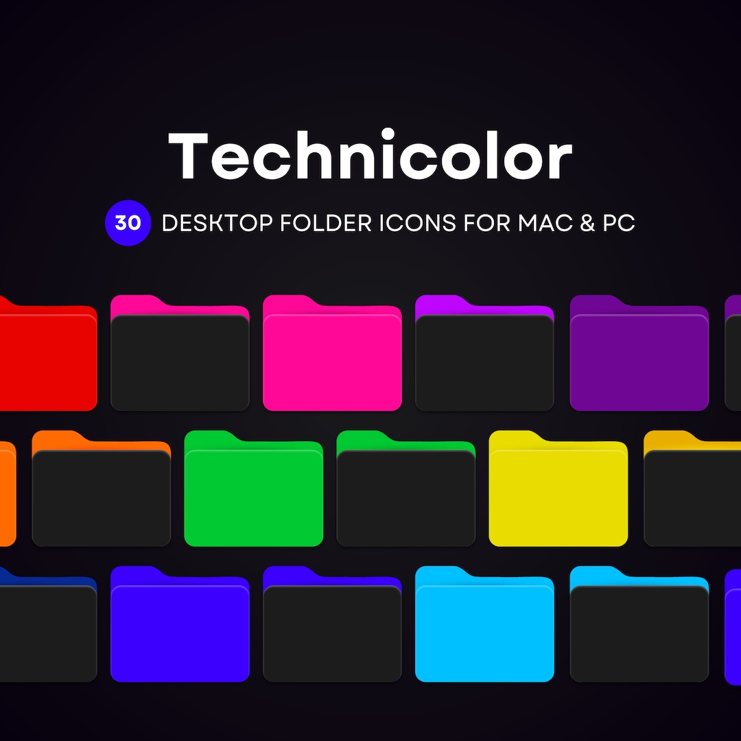 Mac Folder Icons, Rainbow Mac OS Folders, Colorful Desktop File Icons ...