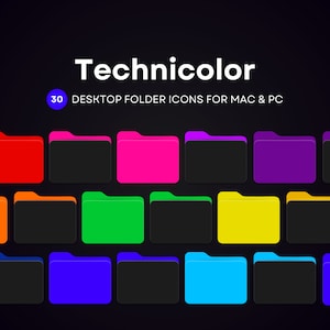 Mac Folder Icons, Rainbow Mac OS Folders, Colorful Desktop File Icons ...
