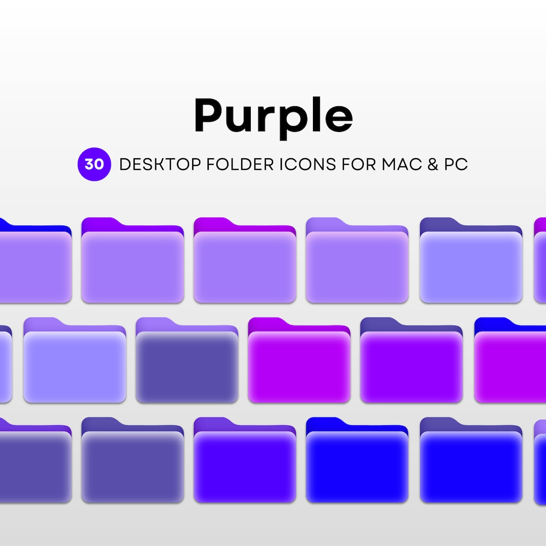 Purple Icons, Purple Icon Pack, Purple Mac, Mac Folder Icons, PC Icon ...