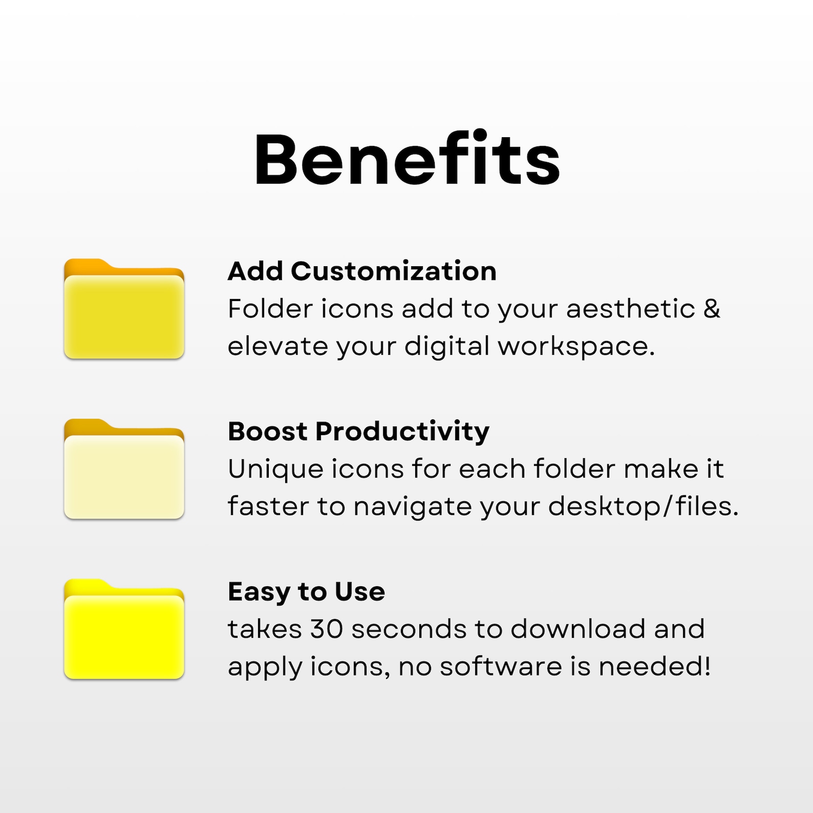 Mac Folder Icons, PC Folders, Desktop File Icons, Yellow Icons, Yellow ...