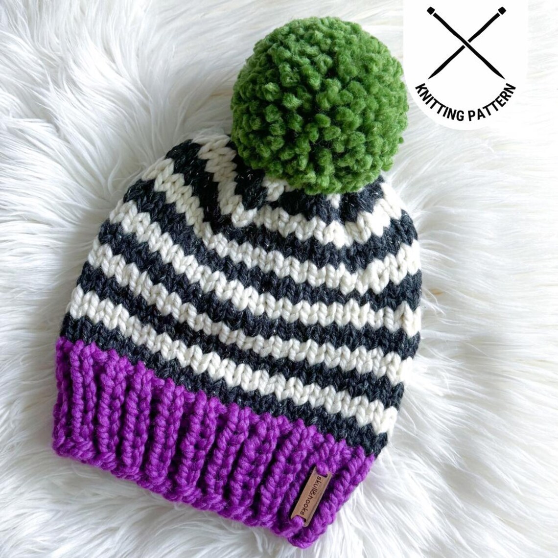 Beetle Demon Beanie Knit PATTERN, Halloween Beanie, Knitting Pattern ...