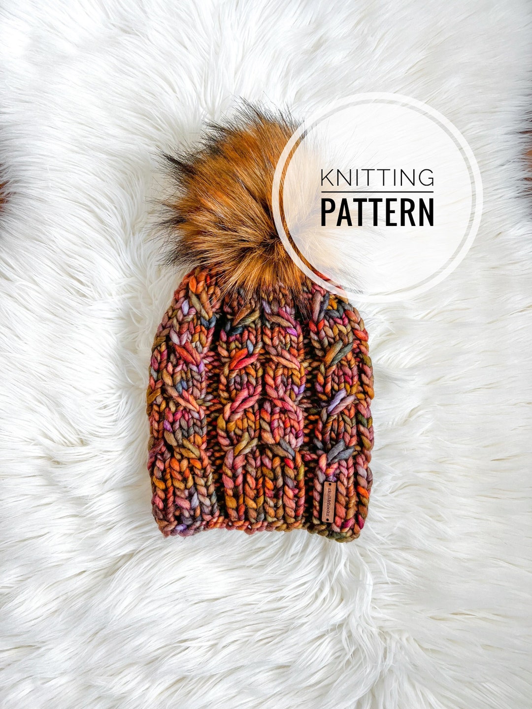 Sugar Twist Beanie Knit PATTERN, Intermediate Knitting, Knitting ...
