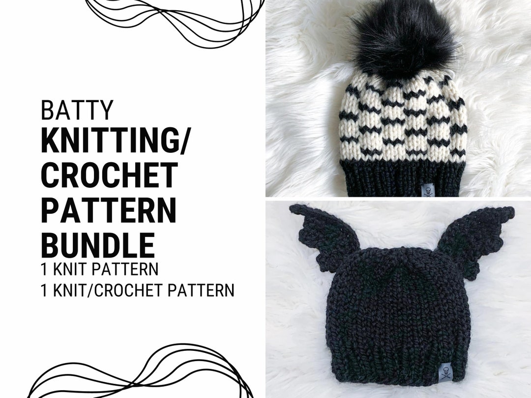 Bat Beanie Knit Pattern, Knitting Pattern, Halloween Beanie Knit ...