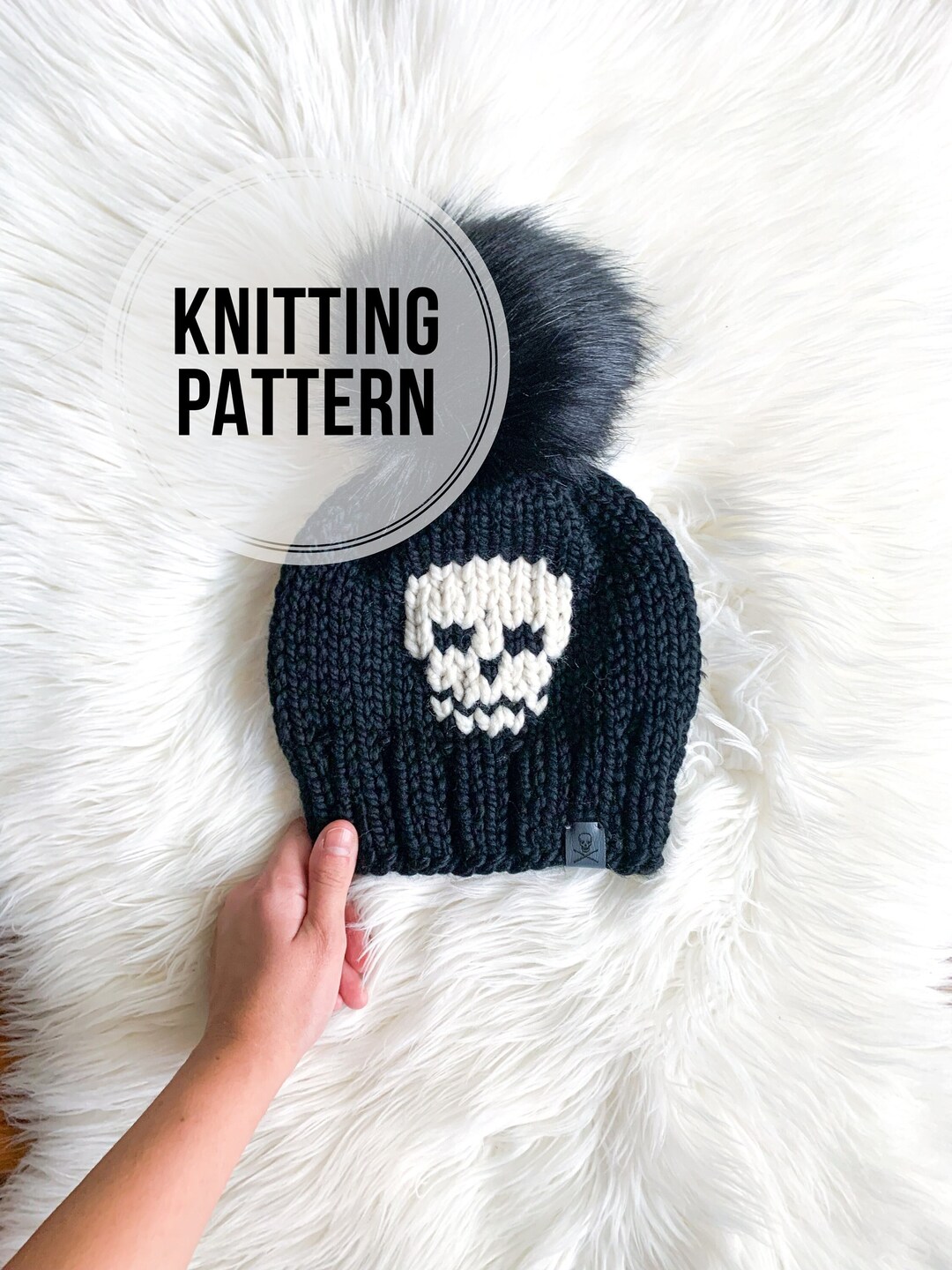 Classic Skull Beanie Knit PATTERN, Halloween Beanie, Knitting Pattern ...