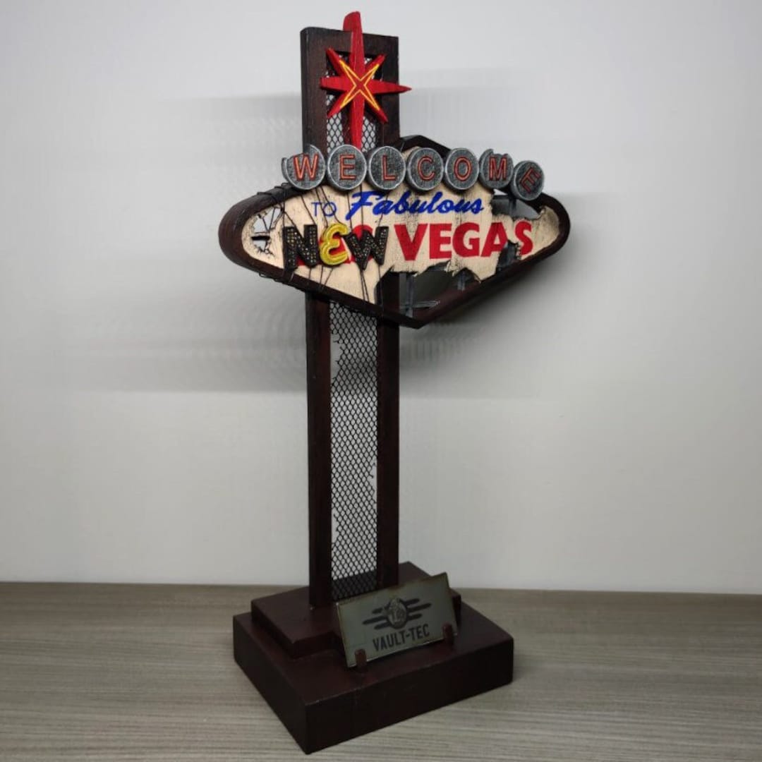Fallout New Vegas Hand Painted Wooden Stand - Etsy