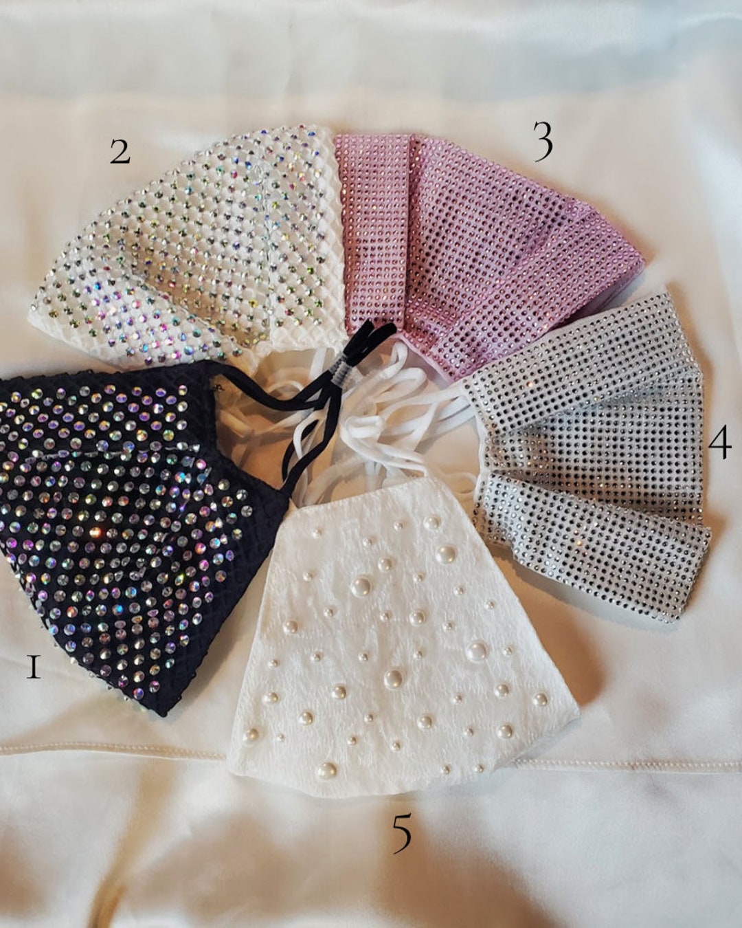 Rhinestone Face Mask, Bling Face Mask, Cotton Facemask With Filter ...