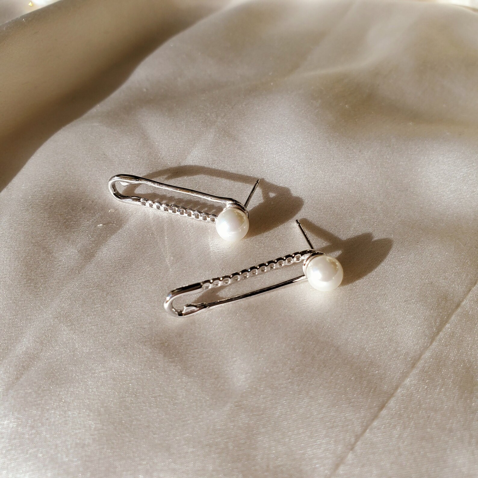 Safety Pin Earrings Threader Earrings Ear Climber Ear - Etsy