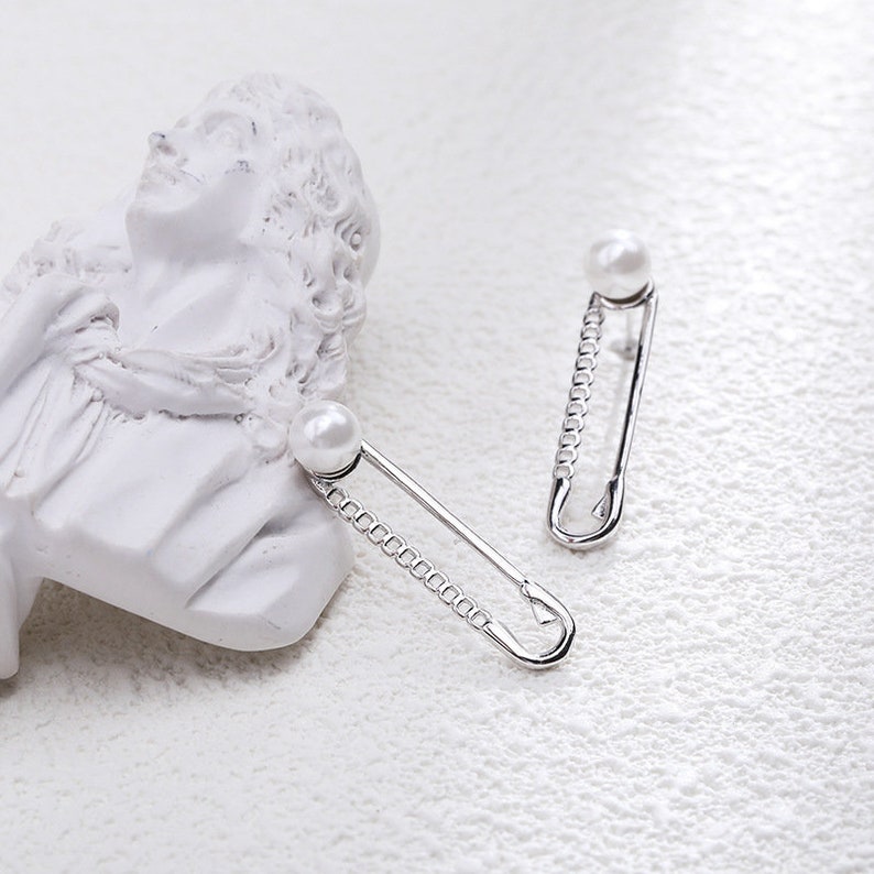 Safety Pin Earrings Threader Earrings Ear Climber Ear - Etsy