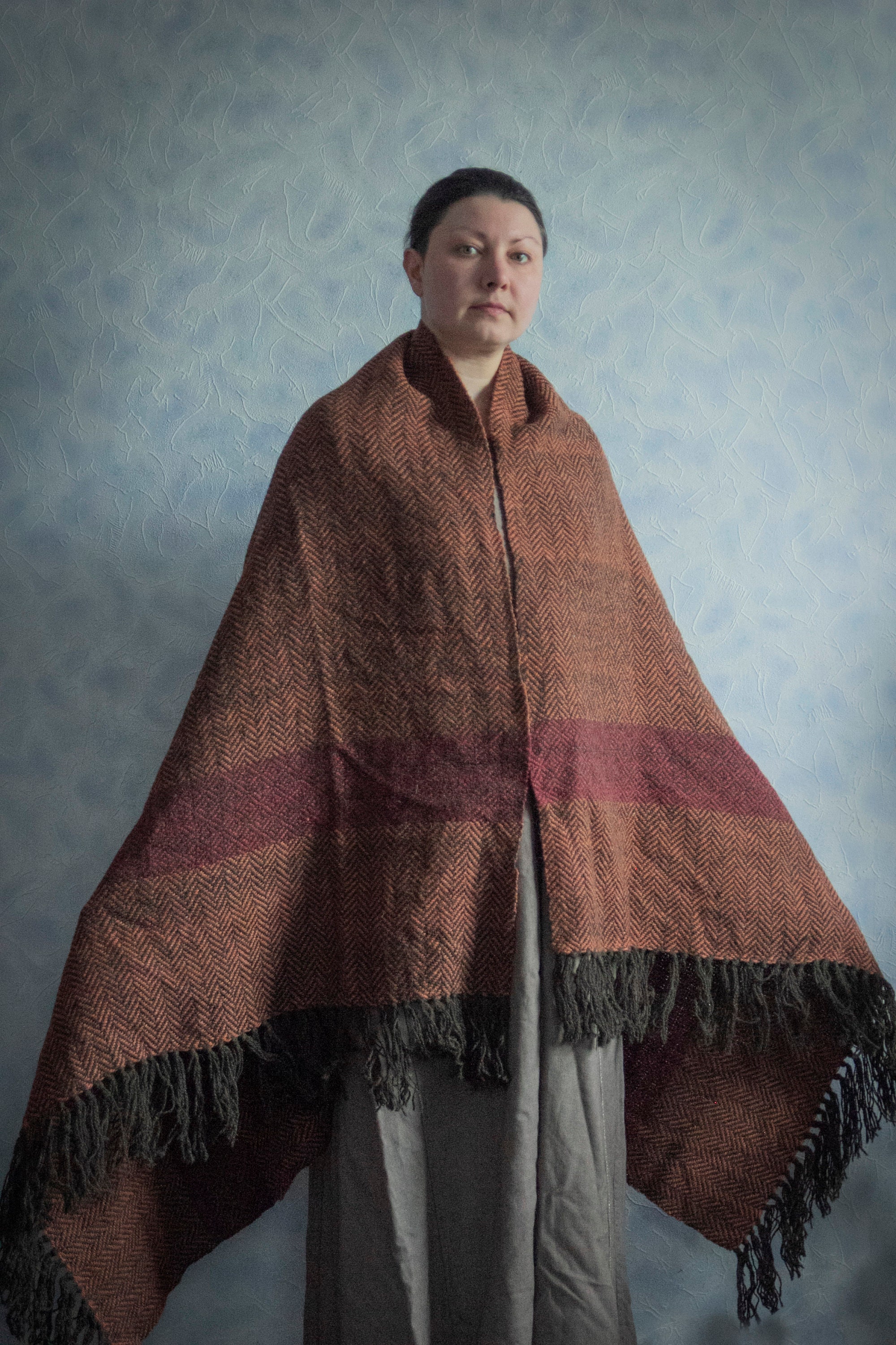 Handwoven Wool Shawl, Viking Cloak, Medieval Mantle, Brown Viking Shawl ...